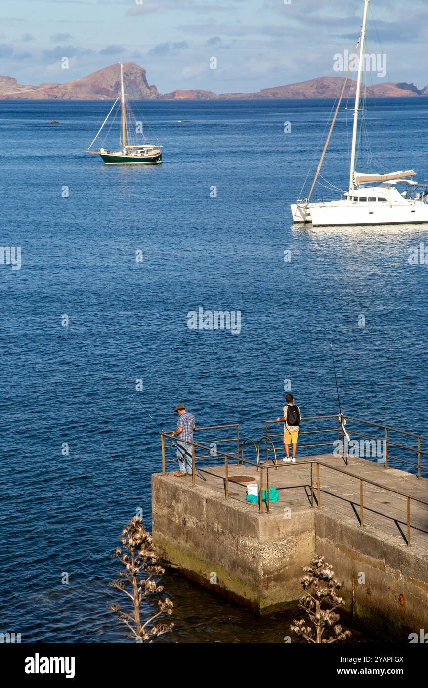 Yachts anchored in the harbour at Machico the second largest resort on ...