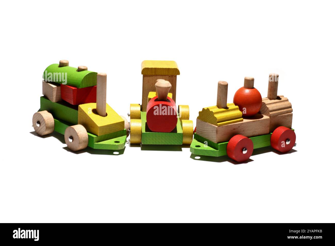 Wooden Toy Trains Stock Photo - Alamy