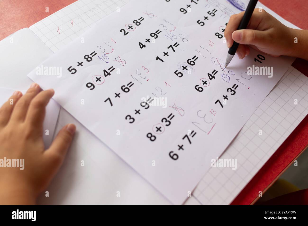 A childs math homework, affected by dyslexia and dyscalculia, is ...