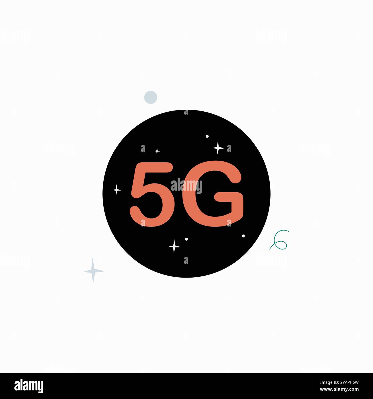 5G symbol in flat vector illustration representing advanced technology ...