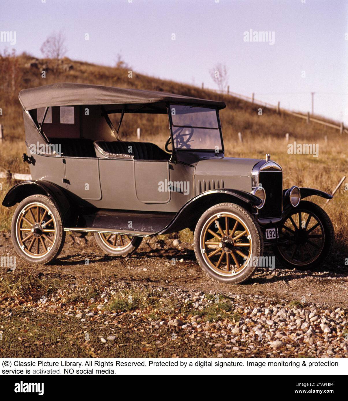 The old car. A vintage Ford model T in a picture taken 1969 Stock Photo ...