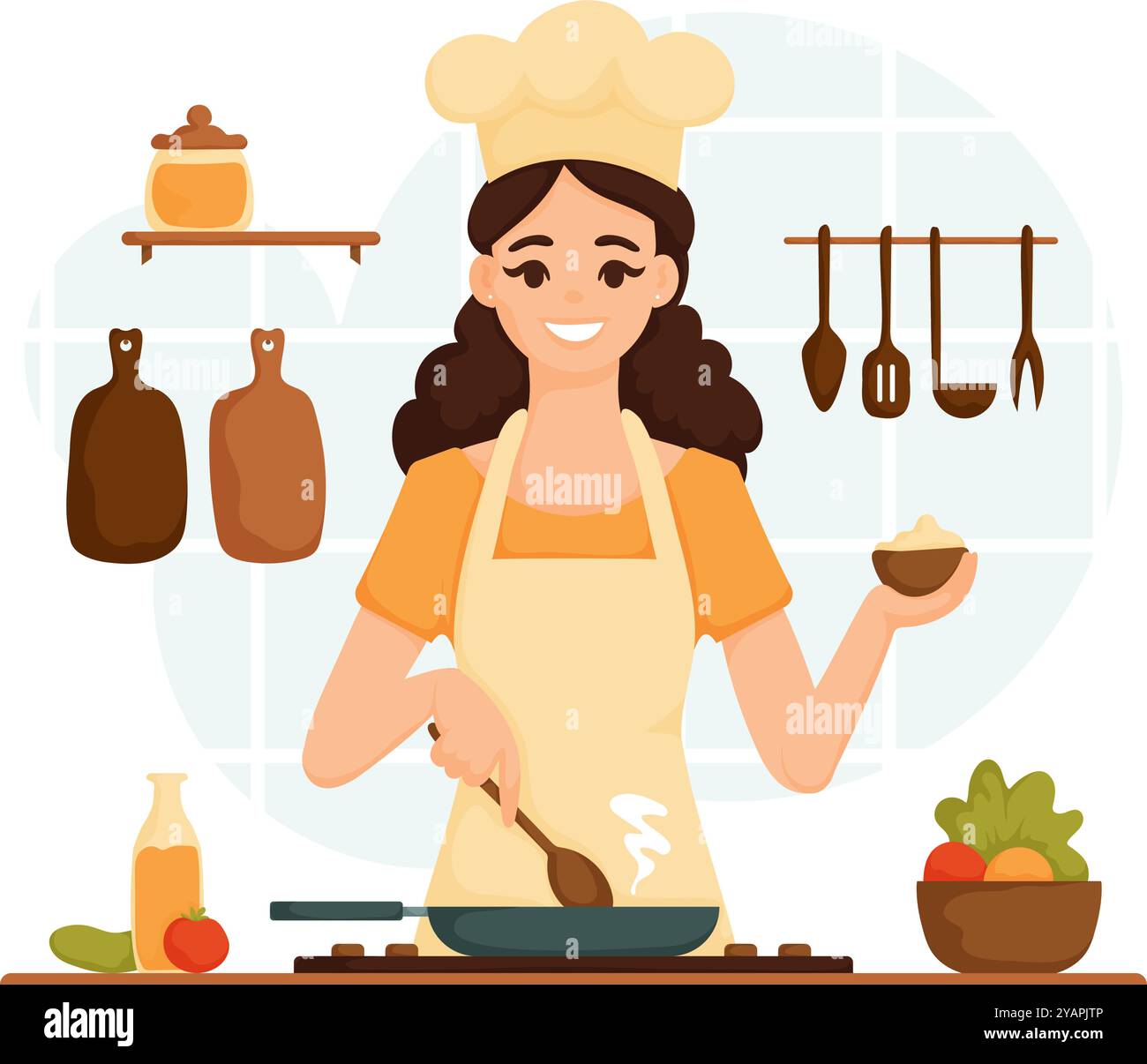 Herbs in pan Stock Vector Images - Alamy