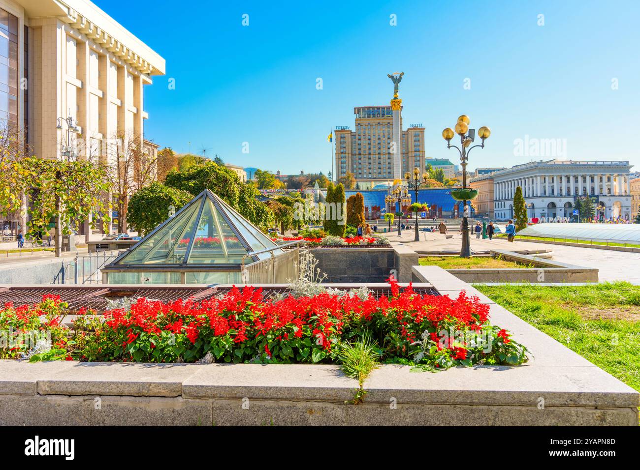 Kyiv, Ukraine - October 9, 2024: Independence Square showcases vibrant ...