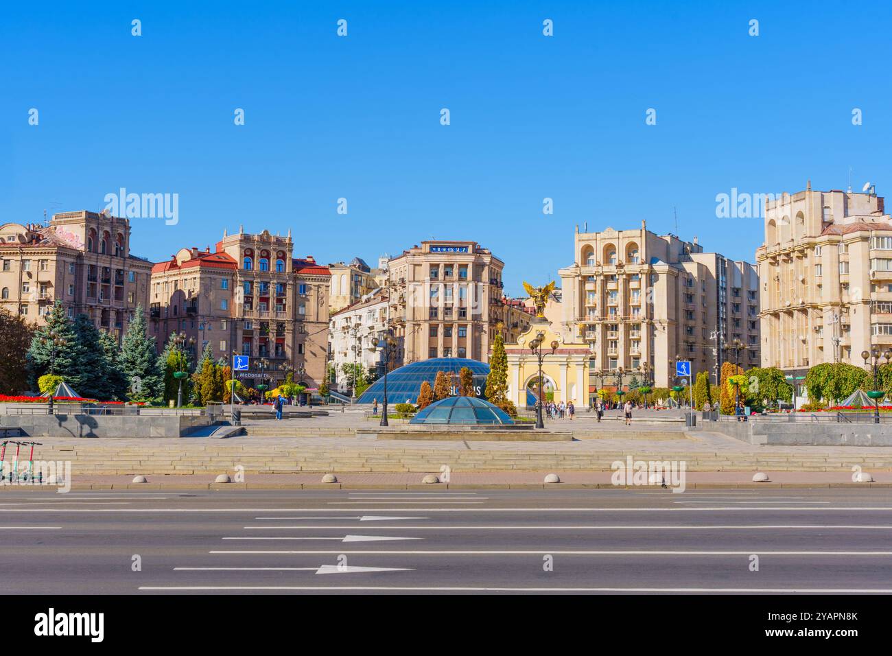 Kyiv, Ukraine - October 9, 2024: Panoramic view of Independence Square ...