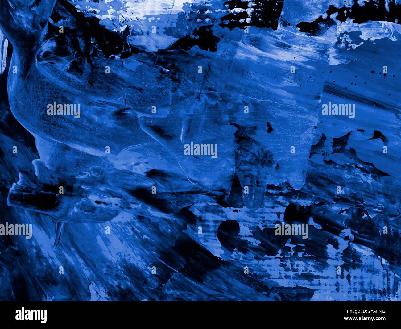 Abstract blue acrylic painting. Hand-drawn brush stroke. Artistic ...