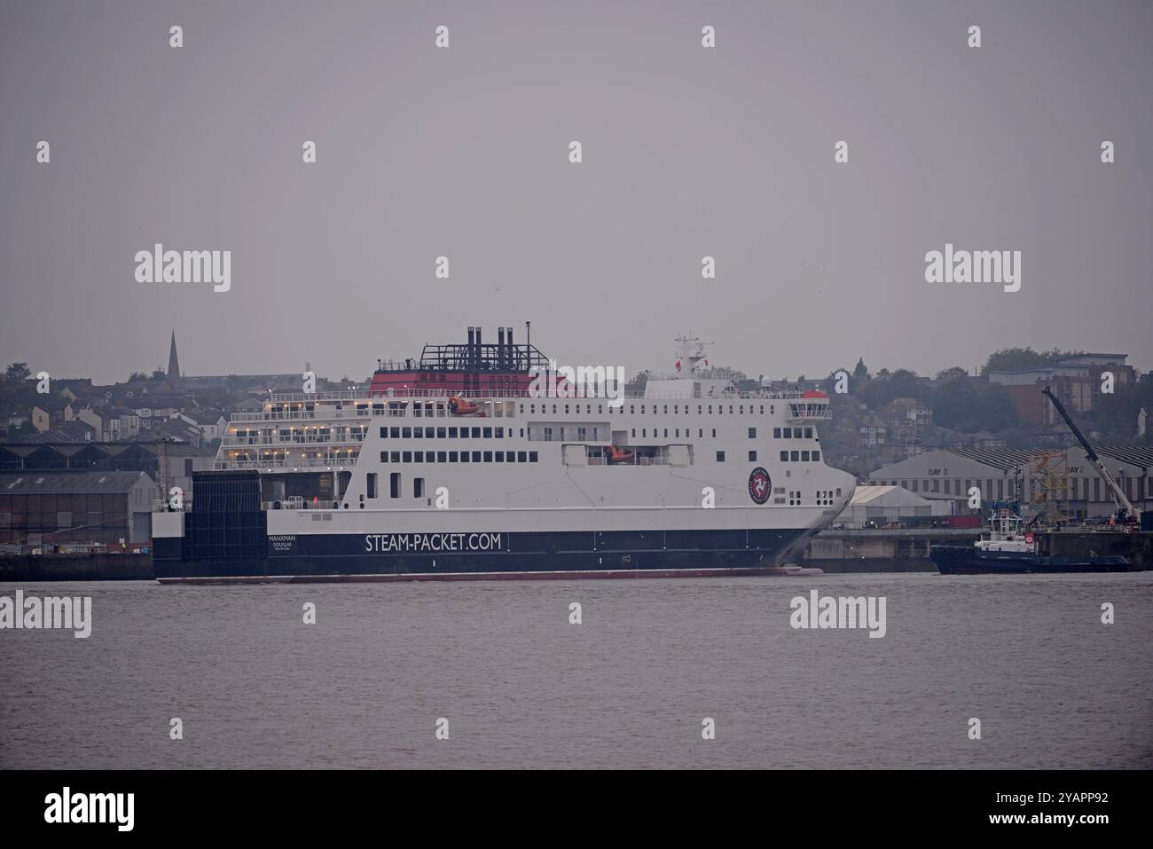The Isle of Man Steam Packet Company's flagship, MANXMAN, undocking ...