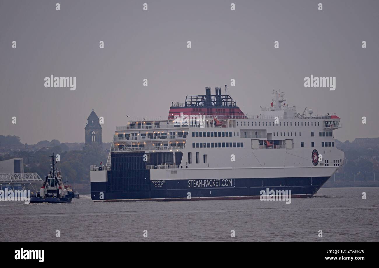 The Isle of Man Steam Packet Company's flagship, MANXMAN, undocking ...