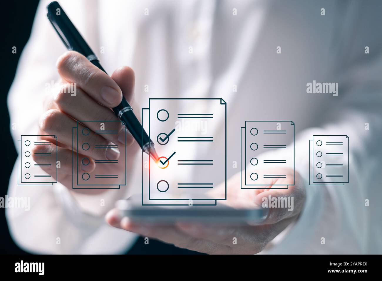 Client reviewed document, using checklist to mark each checkbox ...