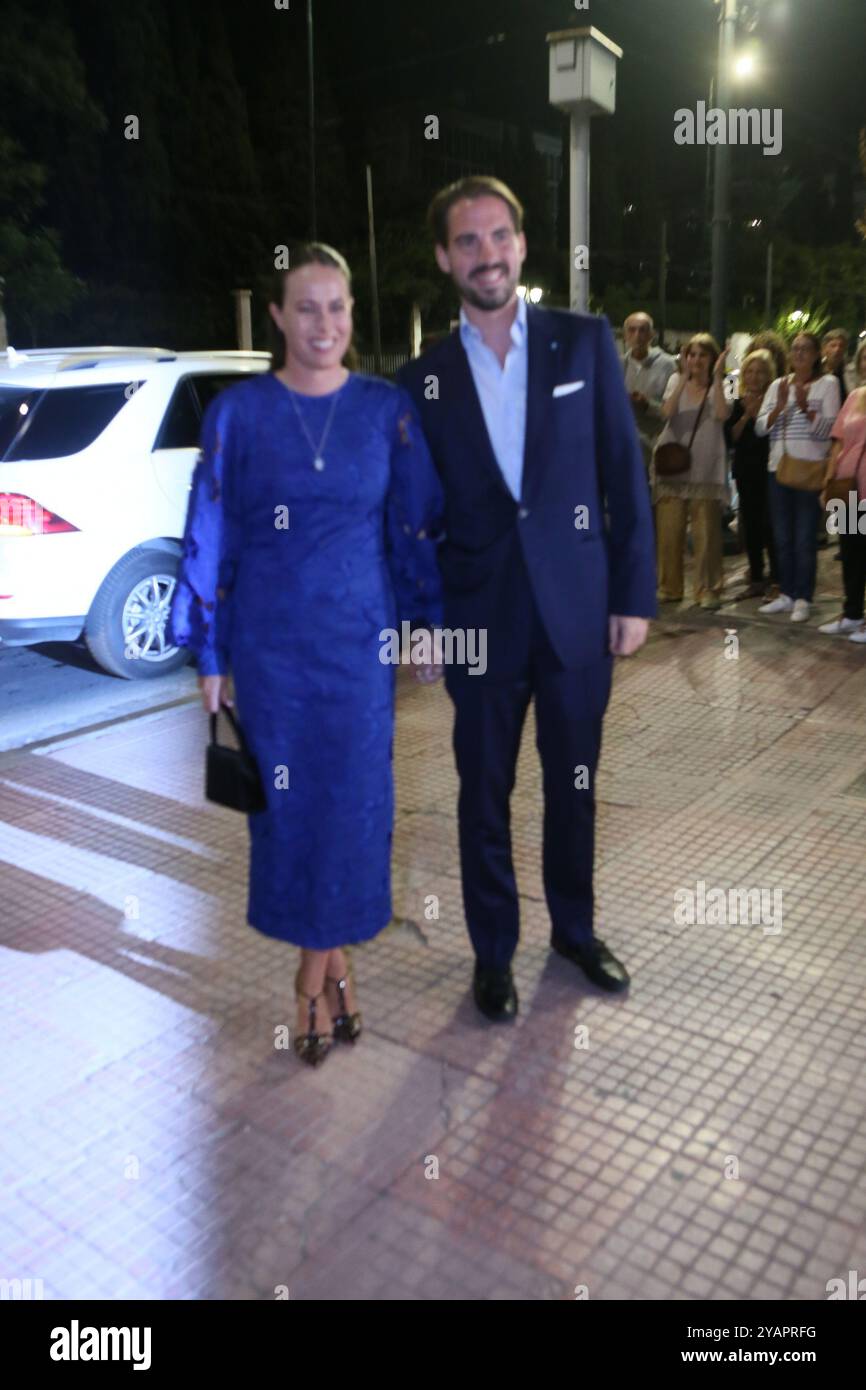 Prince Philippos of Greece with his wife. Arrivals at pre- wedding ...