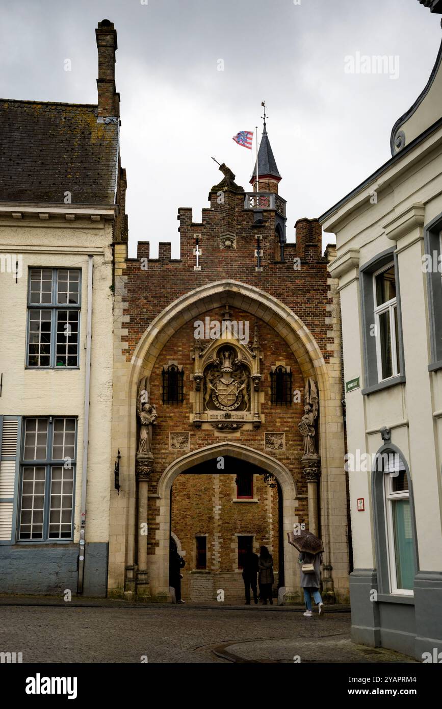 Entrance portal to the Palace of the Lords of Gruuthuse in Bruges ...