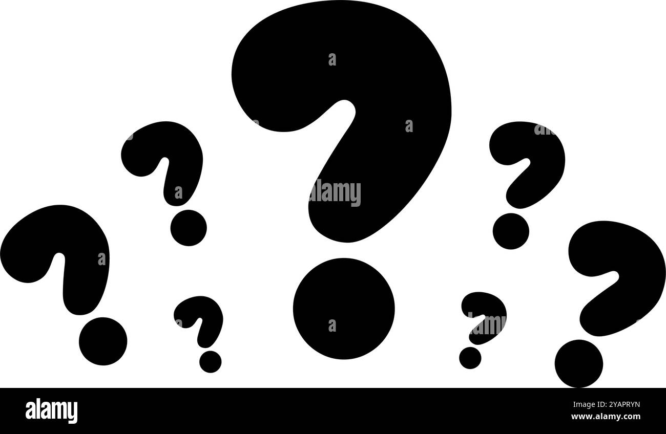 The concept of frequently asked questions. A flat vector illustration with question marks Stock ...