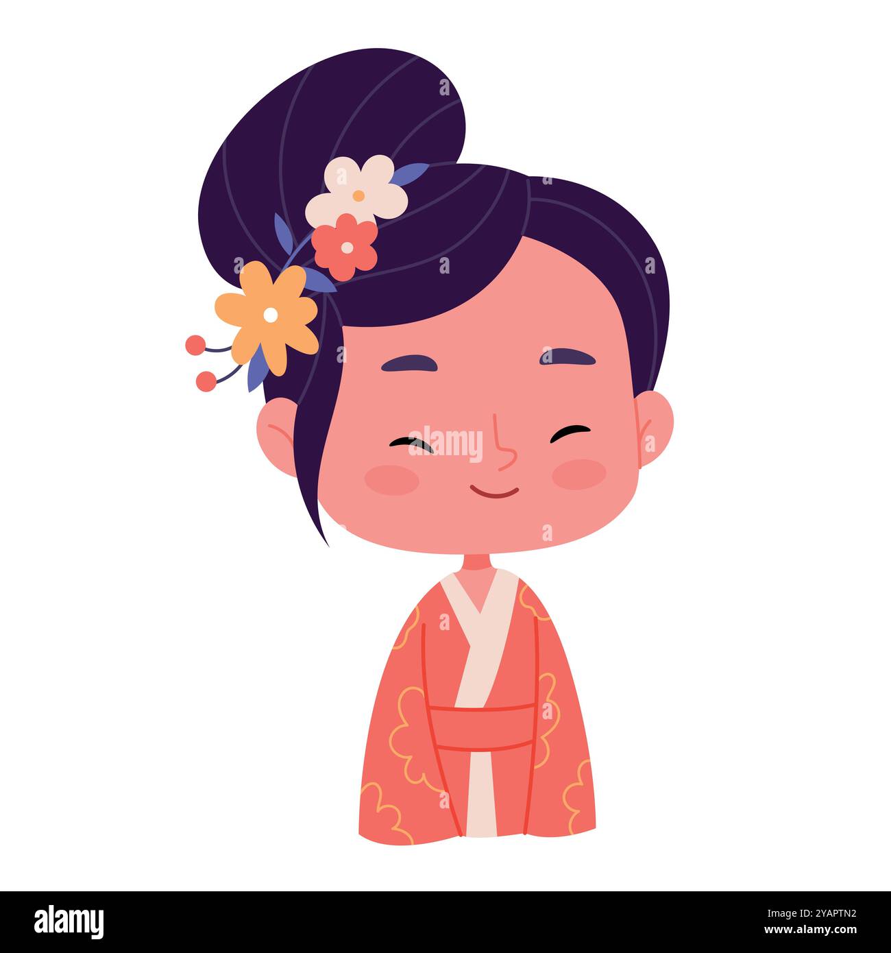 Japanese doll in kimono Stock Vector Images - Alamy