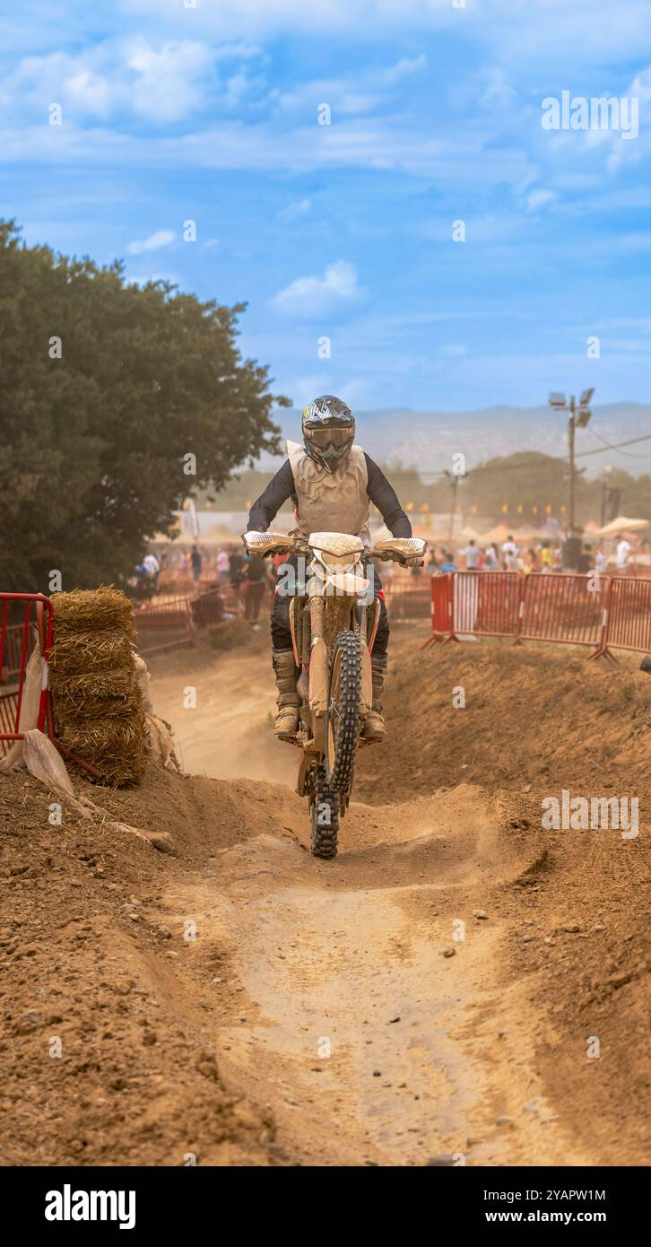 Motorcyclist jumps on dirt track hi-res stock photography and images ...