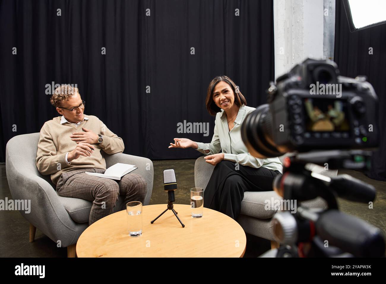 A journalist conducts an insightful interview with a specialist ...