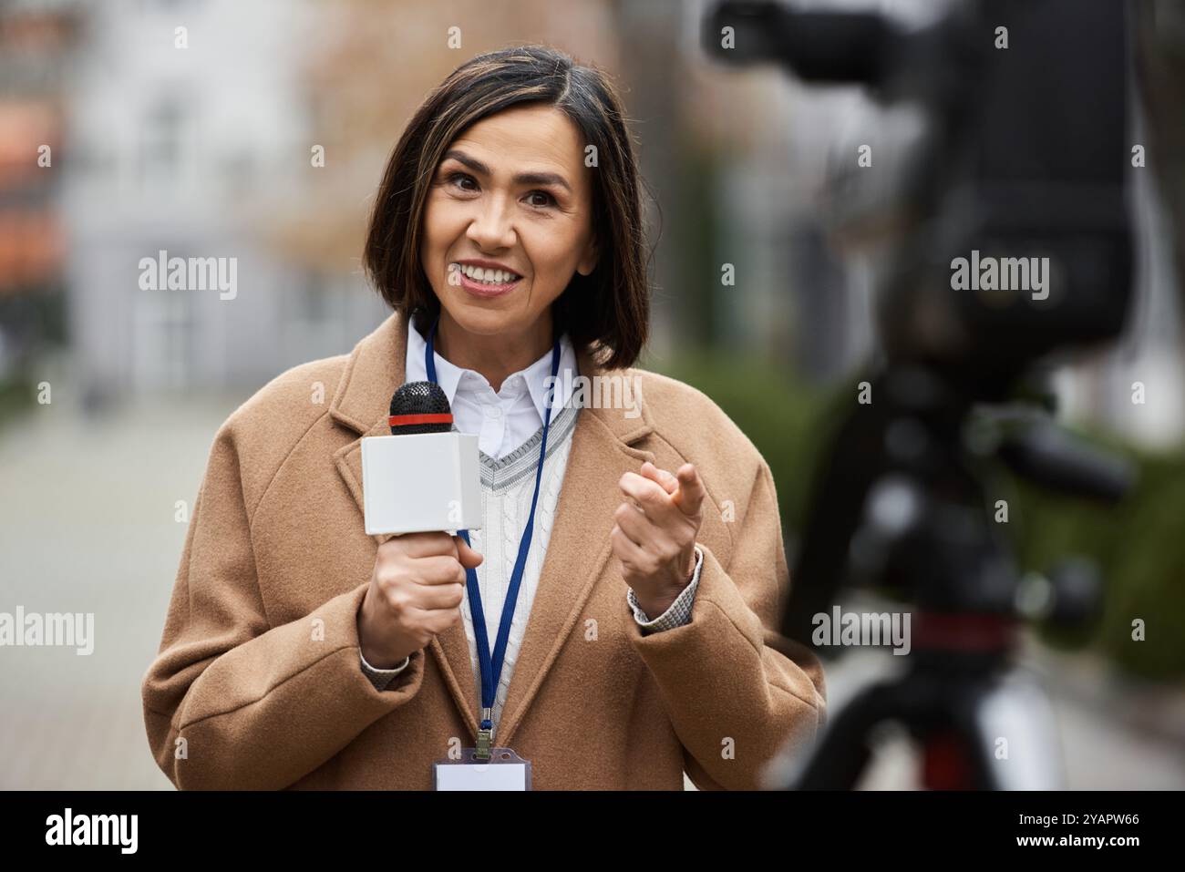 Multiracial female journalist in hi-res stock photography and images ...