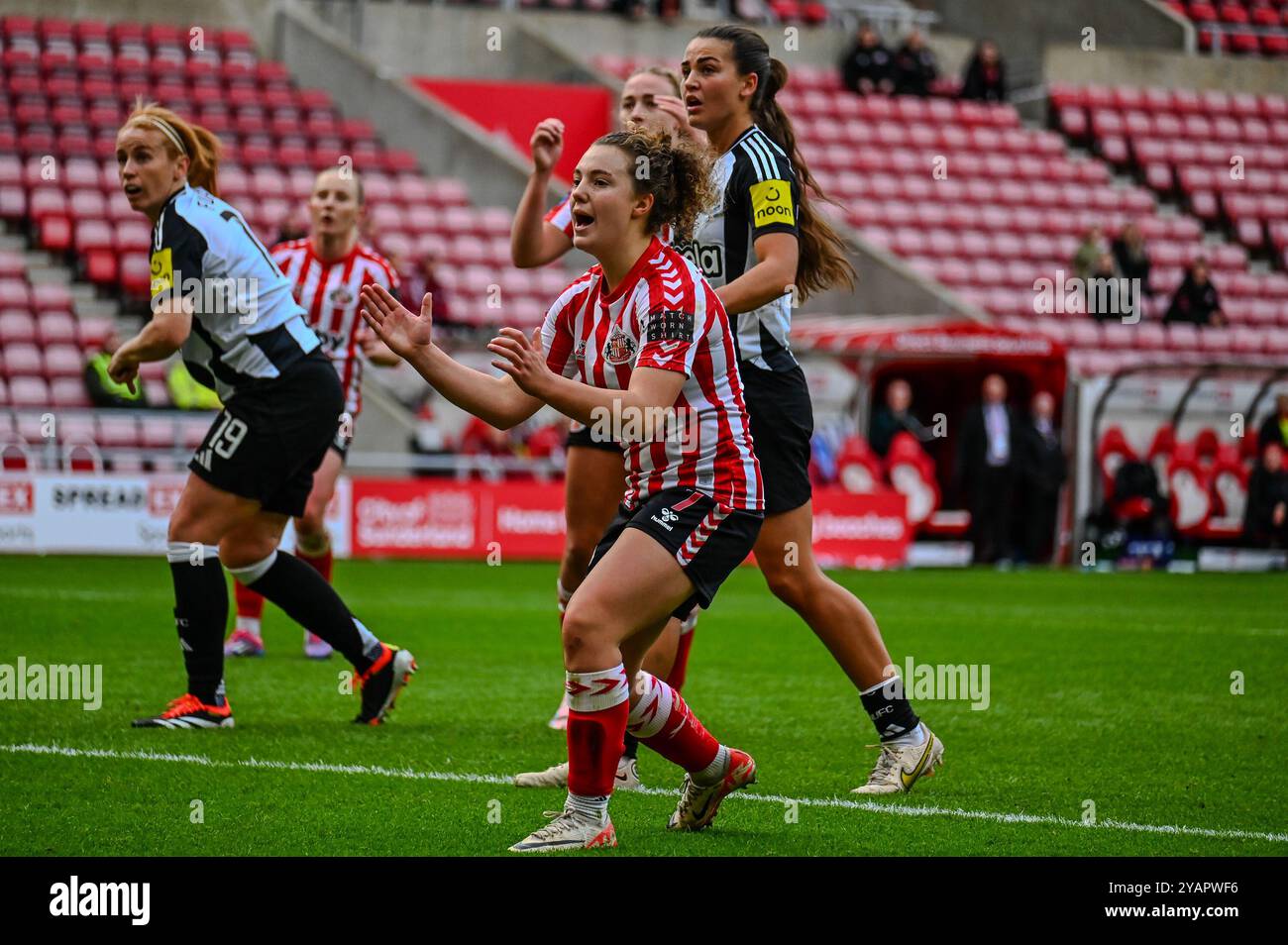 Sunderland Women's Mary McAteer in action against Newcastle United ...