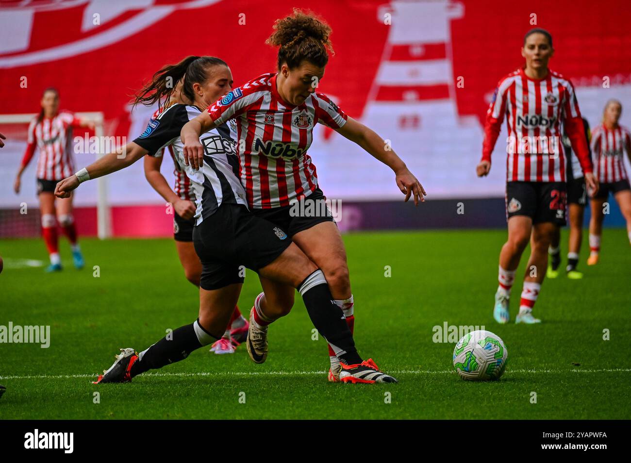 Newcastle United Women defender Amber-Keegan Stobbs challenges ...