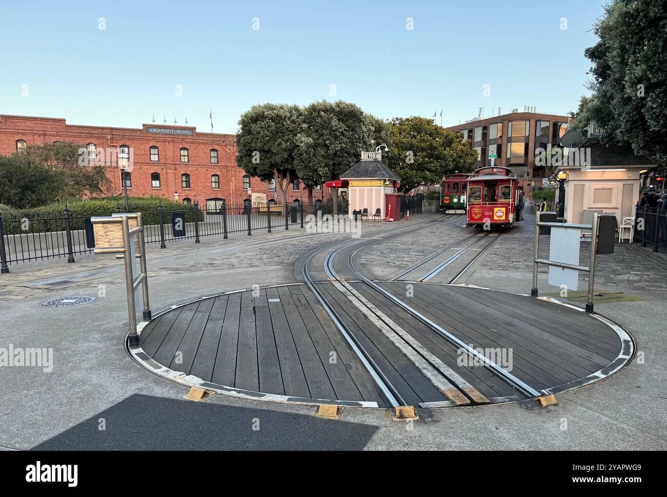 Vintage wooden turntable on The Powell and Hyde Cable Car Line Stock ...