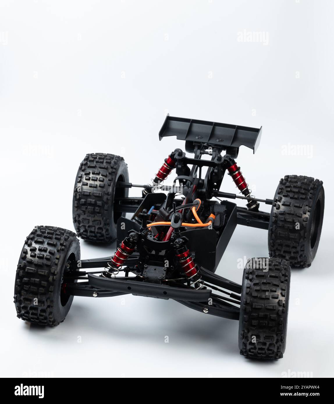 Electrical RC car chassis perspective view isolated on white studio ...