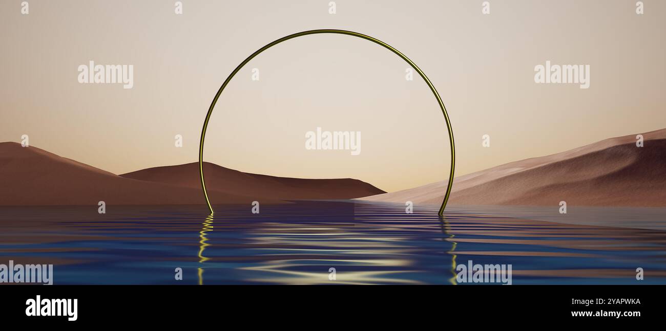 A large gold circle is floating in the water Stock Photo - Alamy