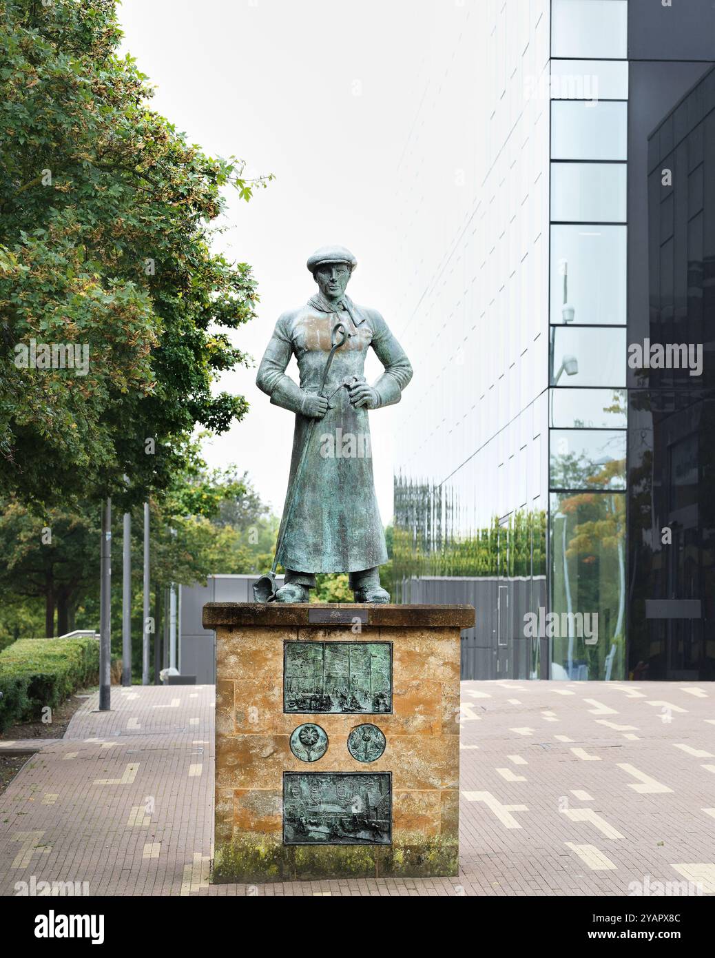 Memorial to the steel workers at the now defunct steel making works at ...