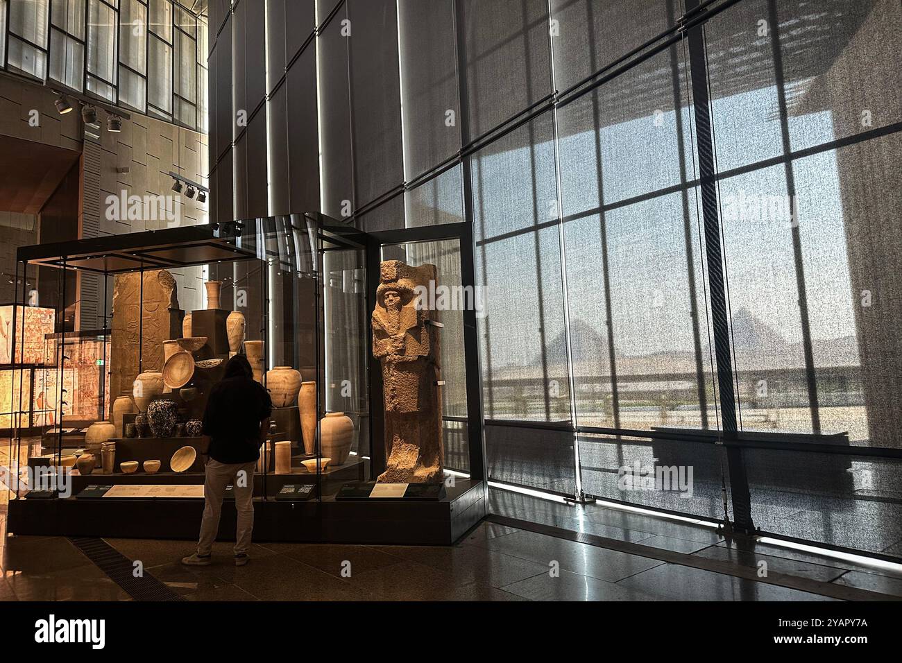 Giza, Egypt. 15th Oct, 2024. The Pyramids of Giza are seen from inside ...