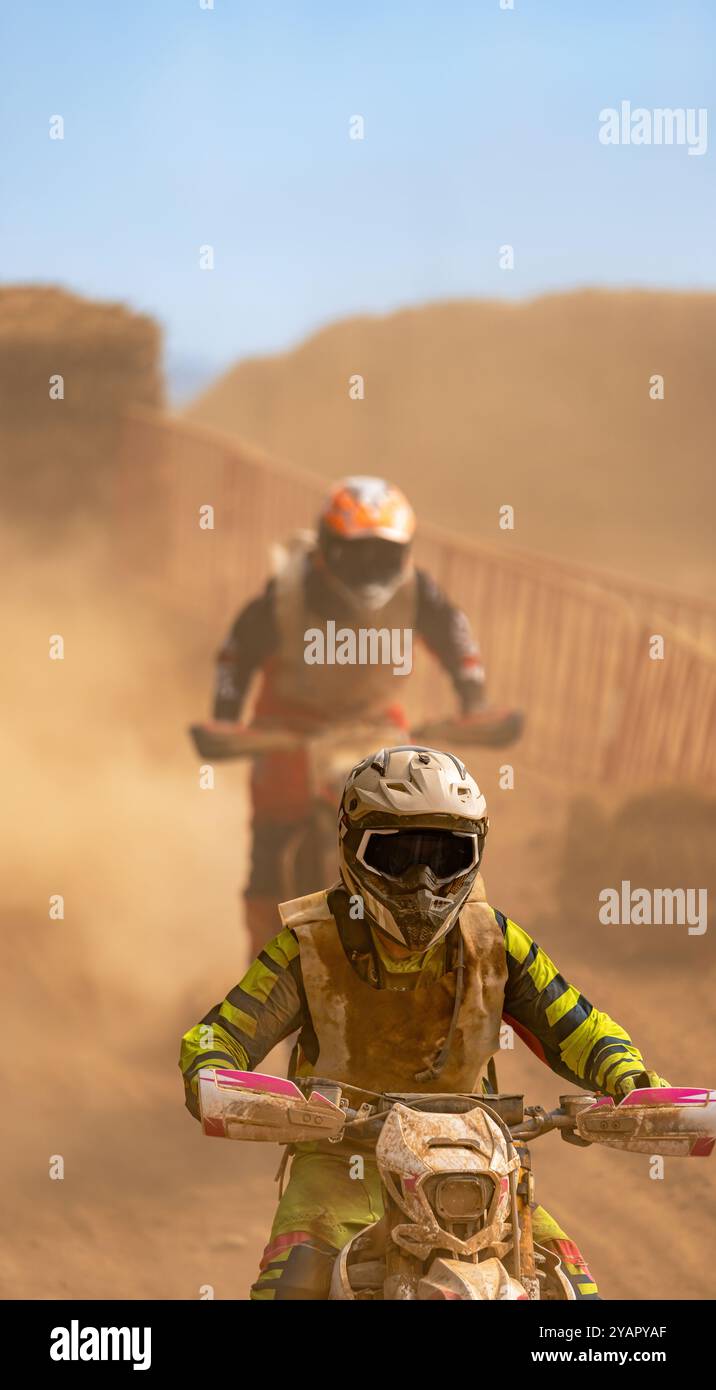 Motocross rider driving on steep hi-res stock photography and images ...