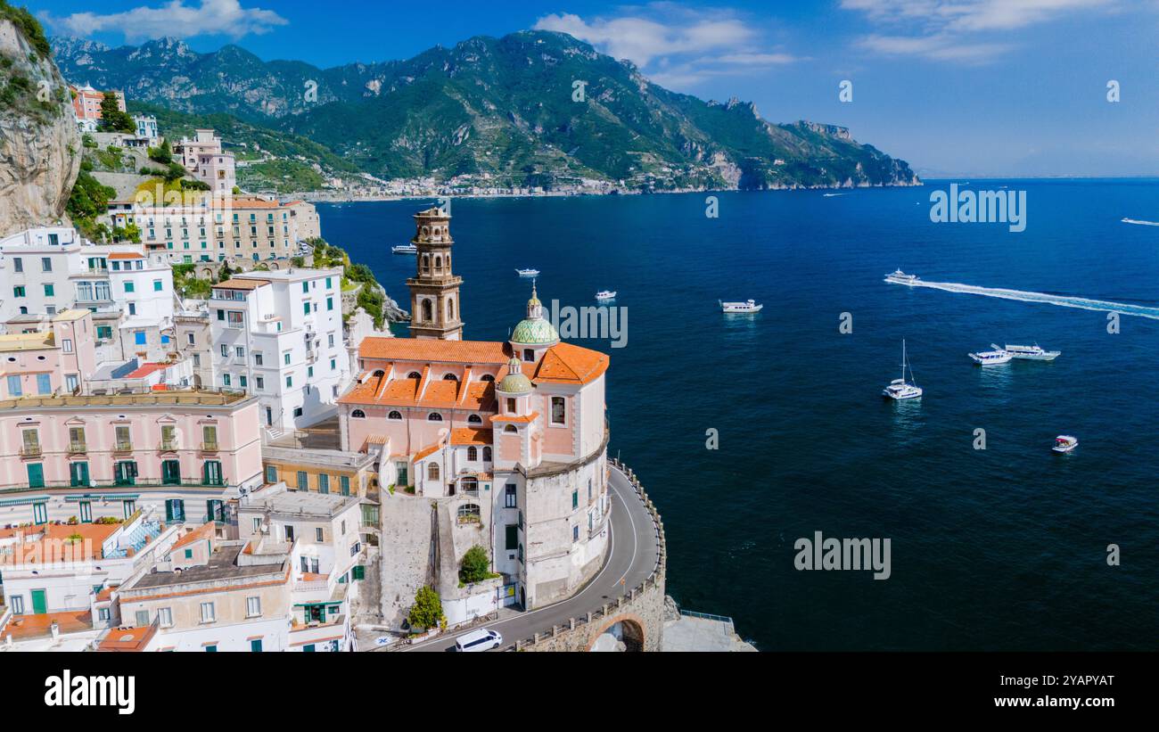 Breathtaking views of the Amalfi Coast reveal colorful buildings ...