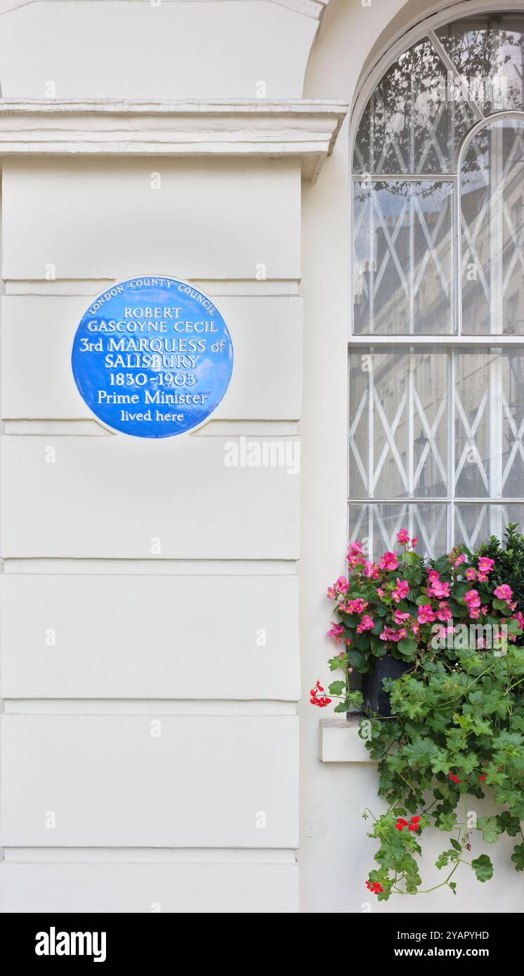 Memorial on a wall of his former residence, to Robert Cecil, 3rd ...