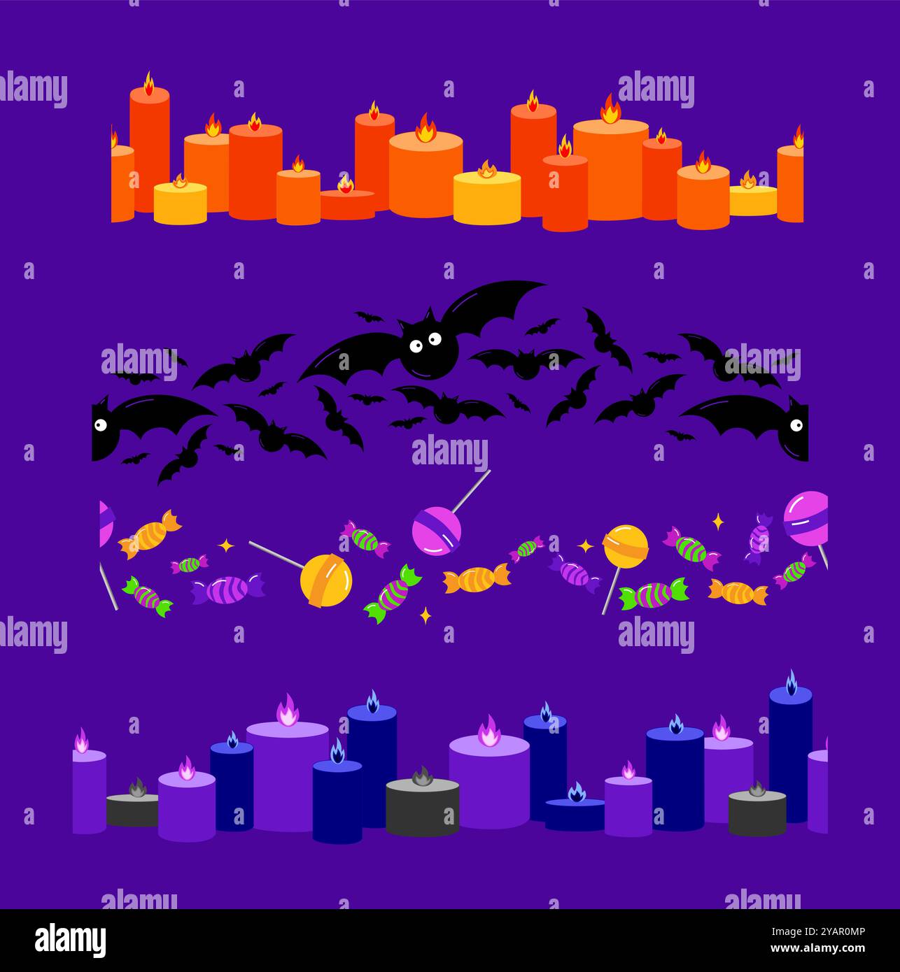 Set halloween seamless pattern Stock Vector Images - Alamy