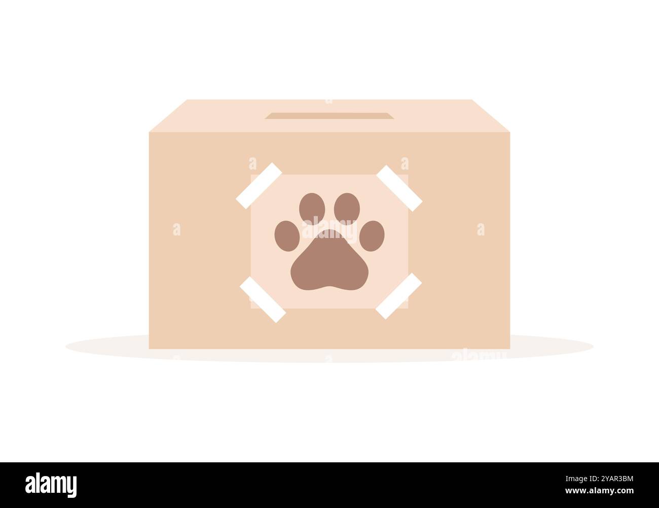 Animal charity box with a paw print sticker on it, isolated on a white ...