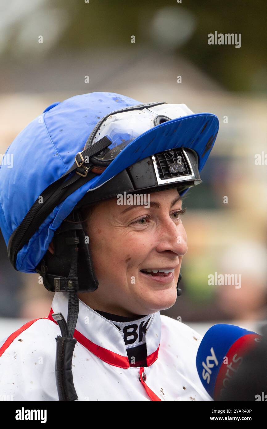 Windsor, Berkshire, UK. 14th October, 2024. Jockey Nicola Currie ...
