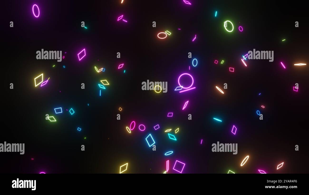 illustration of neon colorful shapes, abstract wallpaper Stock Photo ...
