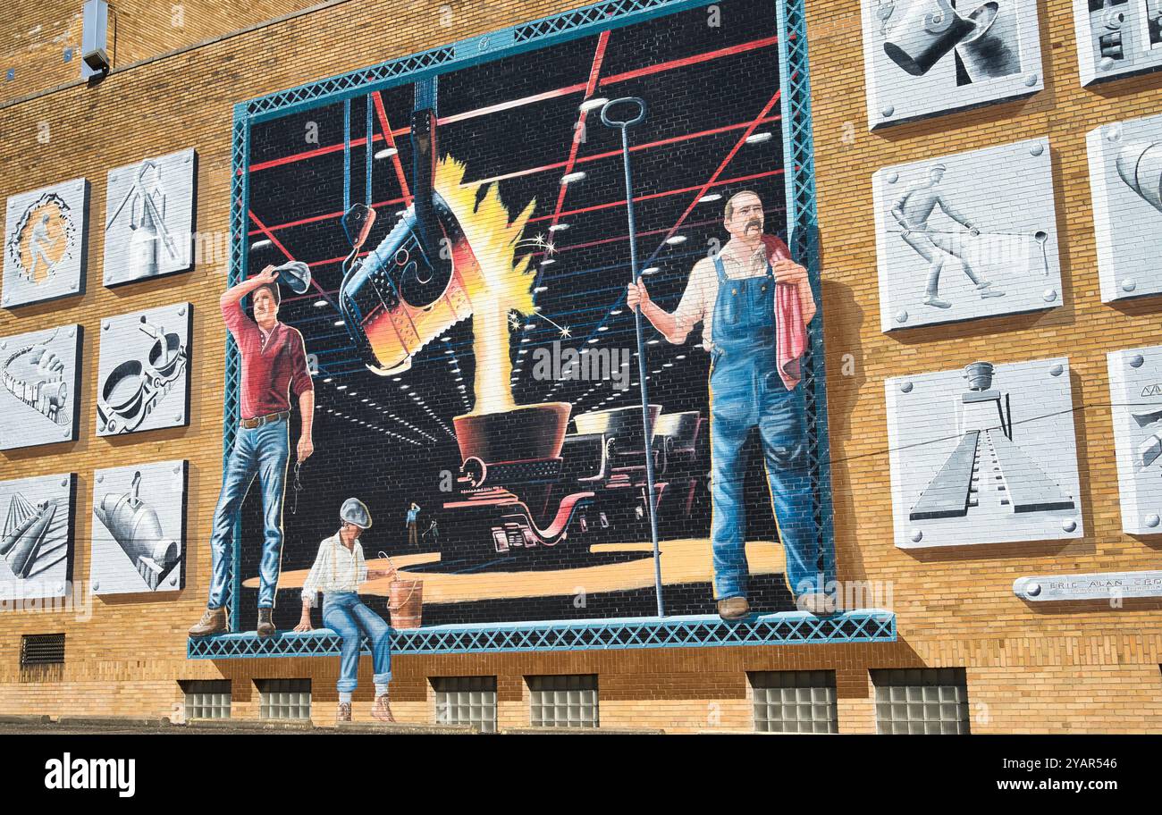 historical steel making mural in downtown Steubenville Oh USA 2024 ...