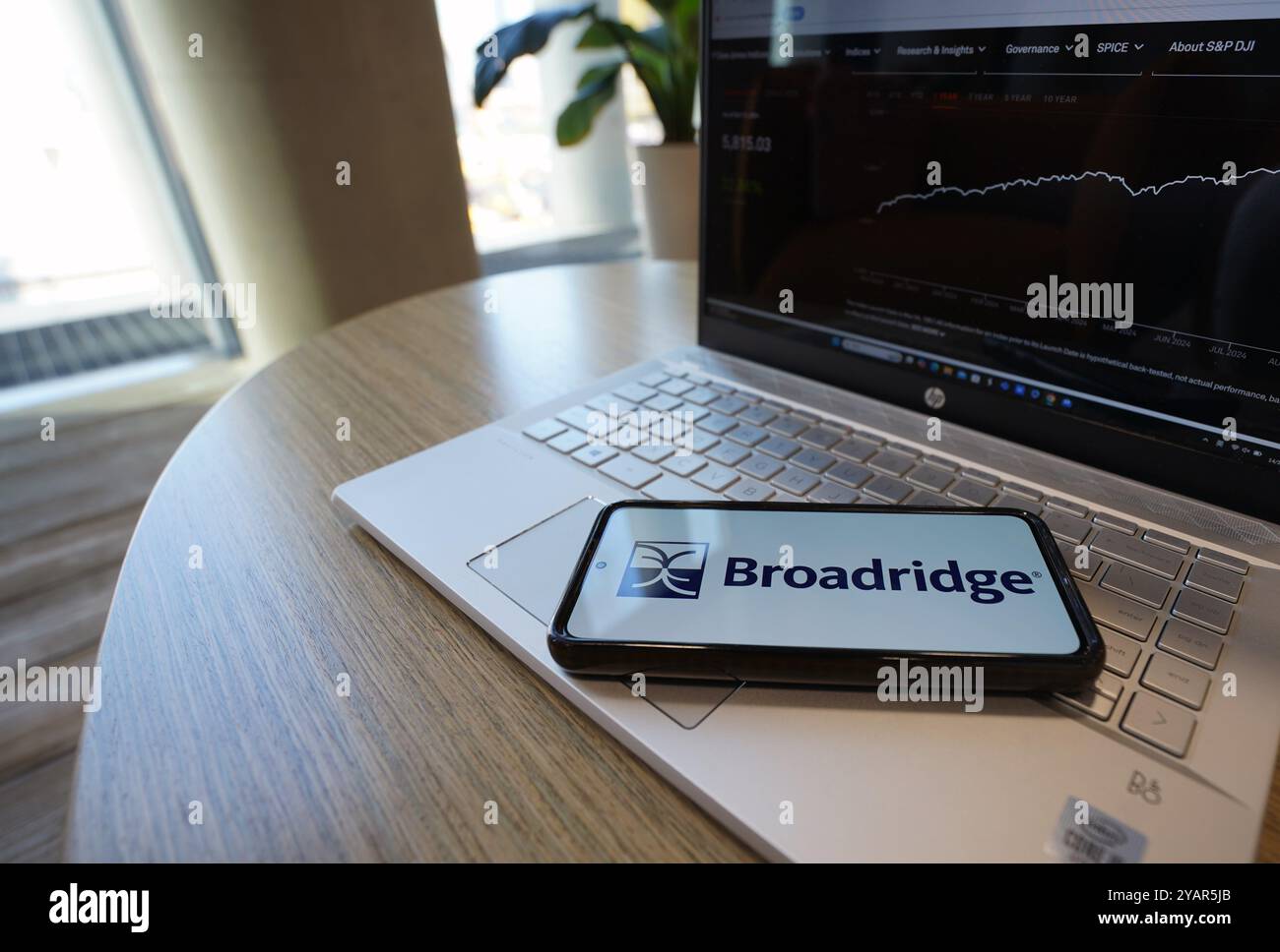 China. 14th Oct, 2024. In this photo illustration, the Broadridge ...