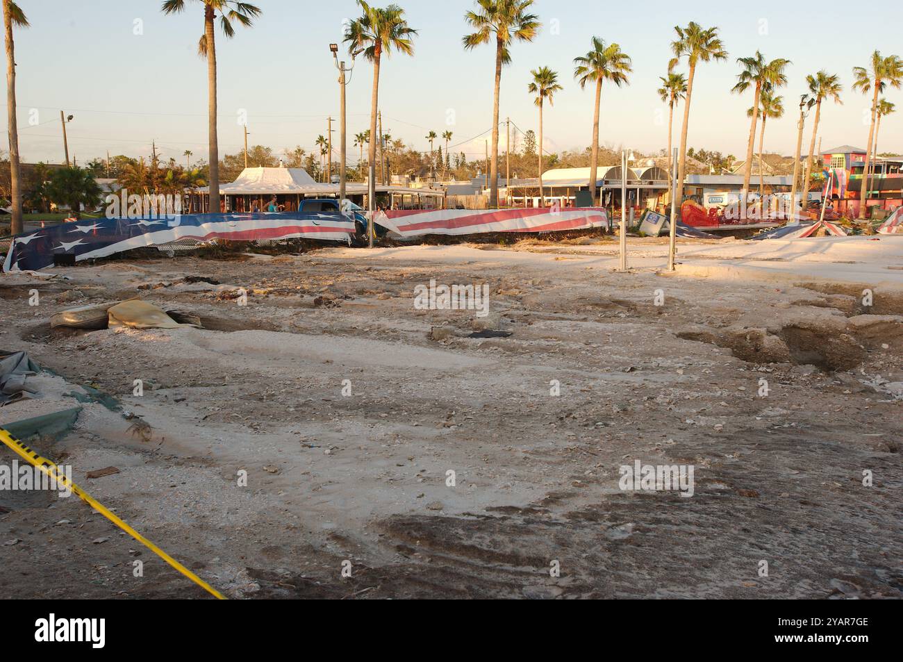 Beach damaged storm surge after hurricanes Helene and Milton at ...