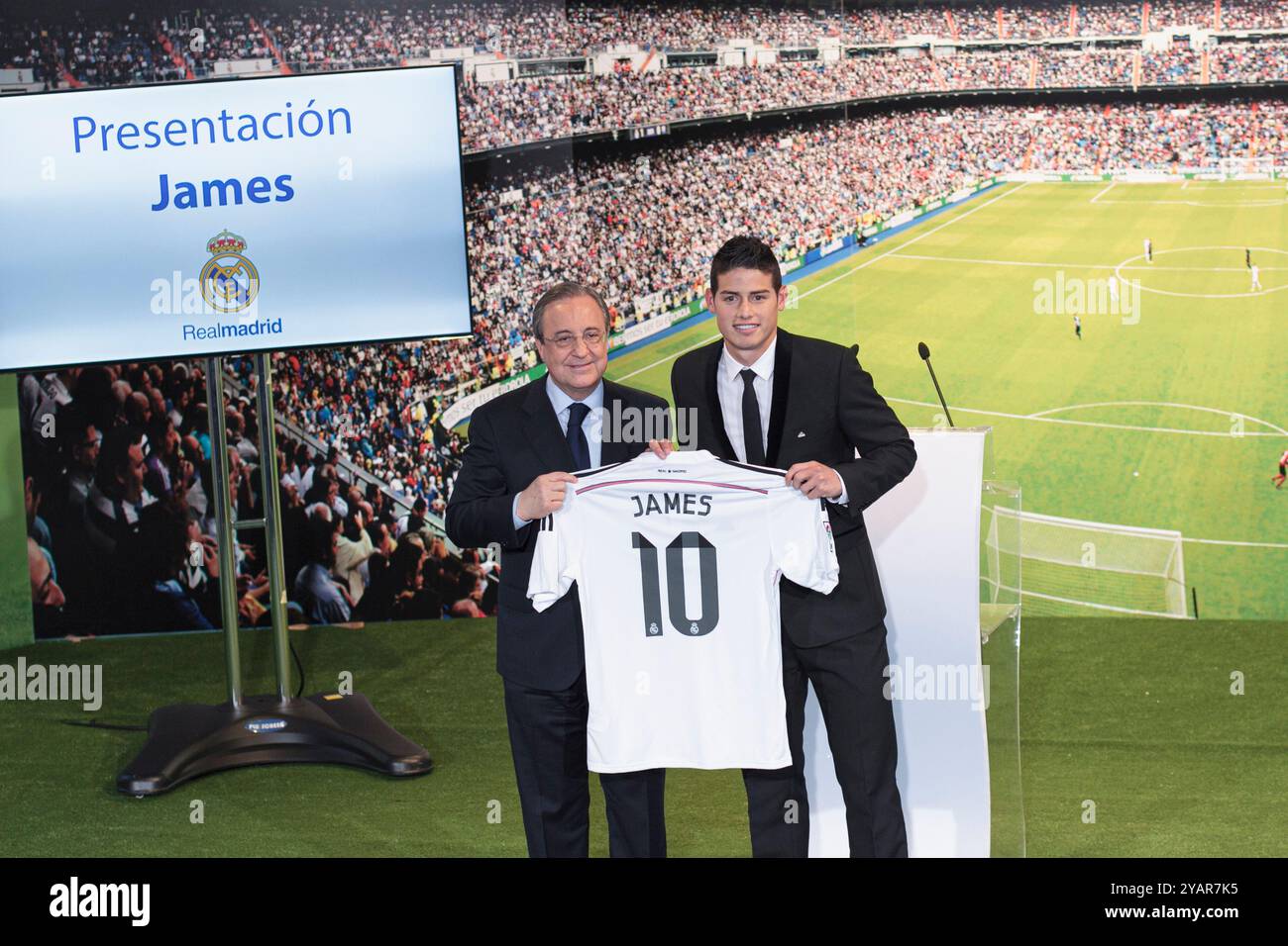 Madrid;Spain 27/07/2014:James Rodriguez and Real Madrid president ...