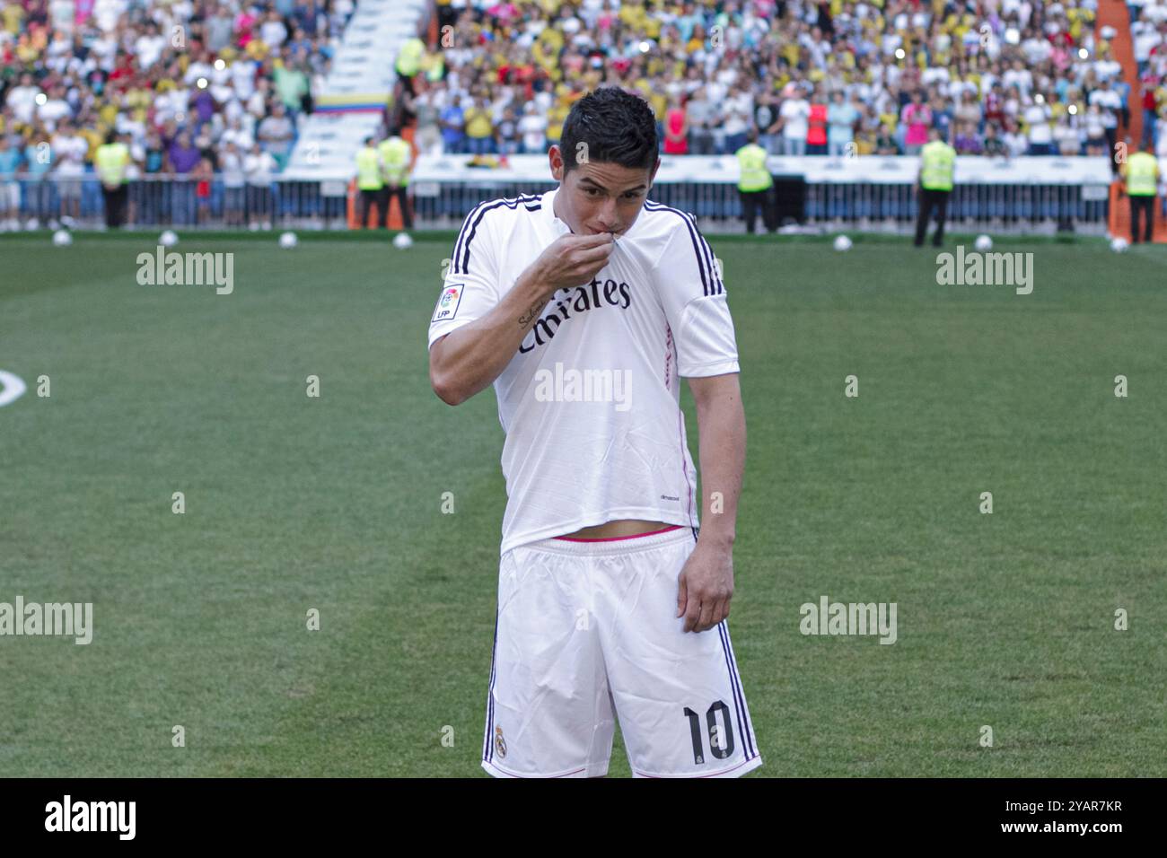 Madrid;Spain 27/07/2014:James Rodriguez during his presentation as Real ...