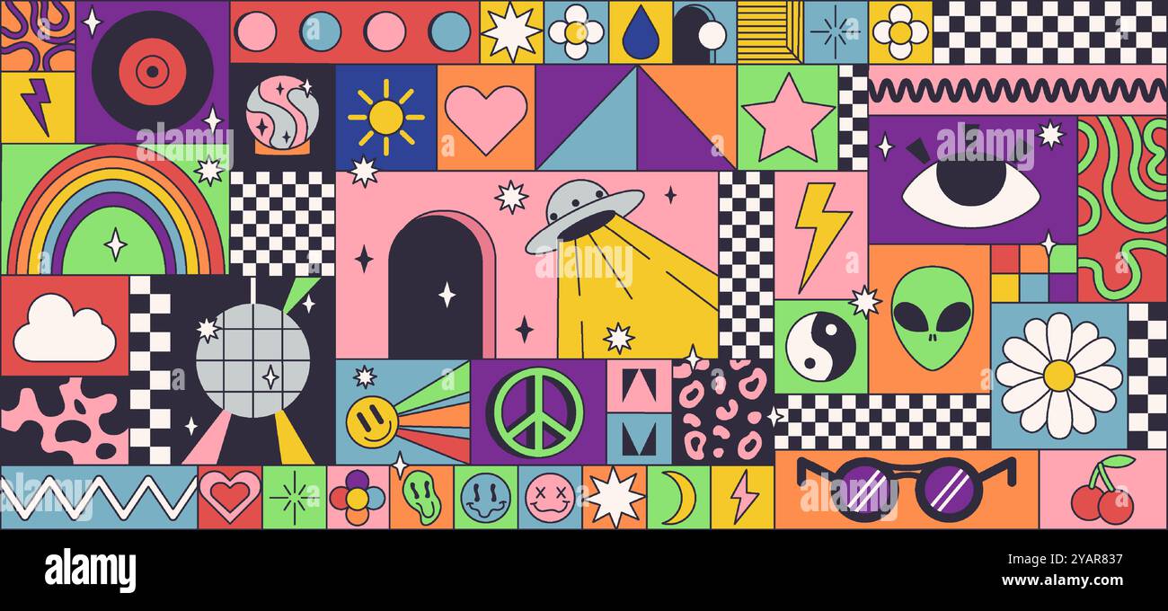 Retro minimal backdrop, Collage vector graphic Stock Vector Image & Art ...