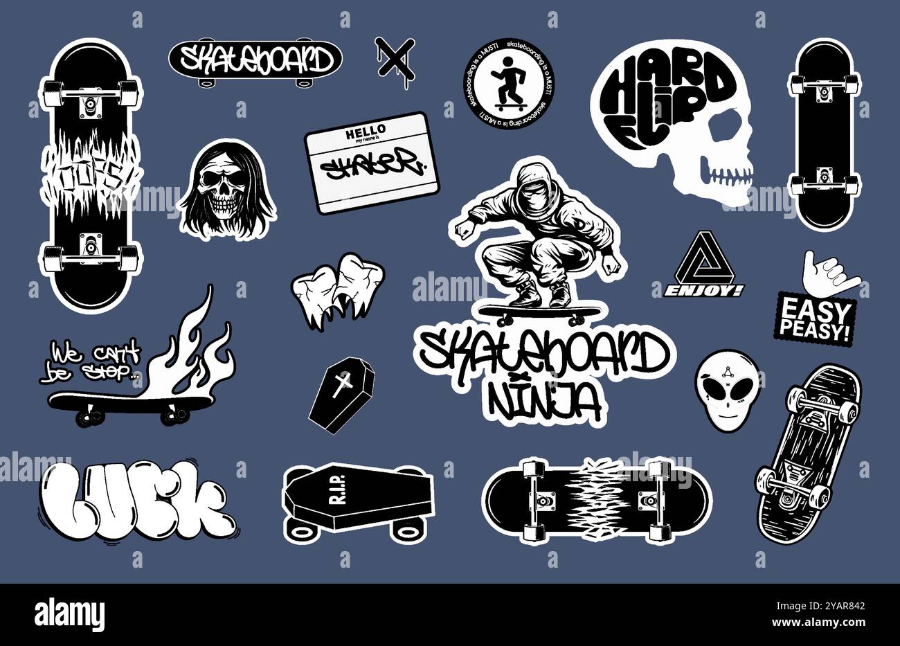 Skateboard stickers, patches, badges, labels. Atmospheric stickers ...