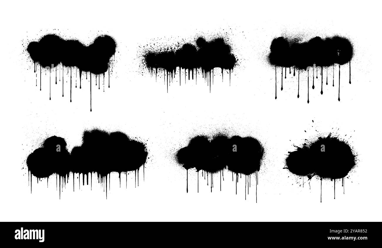 Stains graffiti with spray effect, template, mockup Stock Vector Image ...