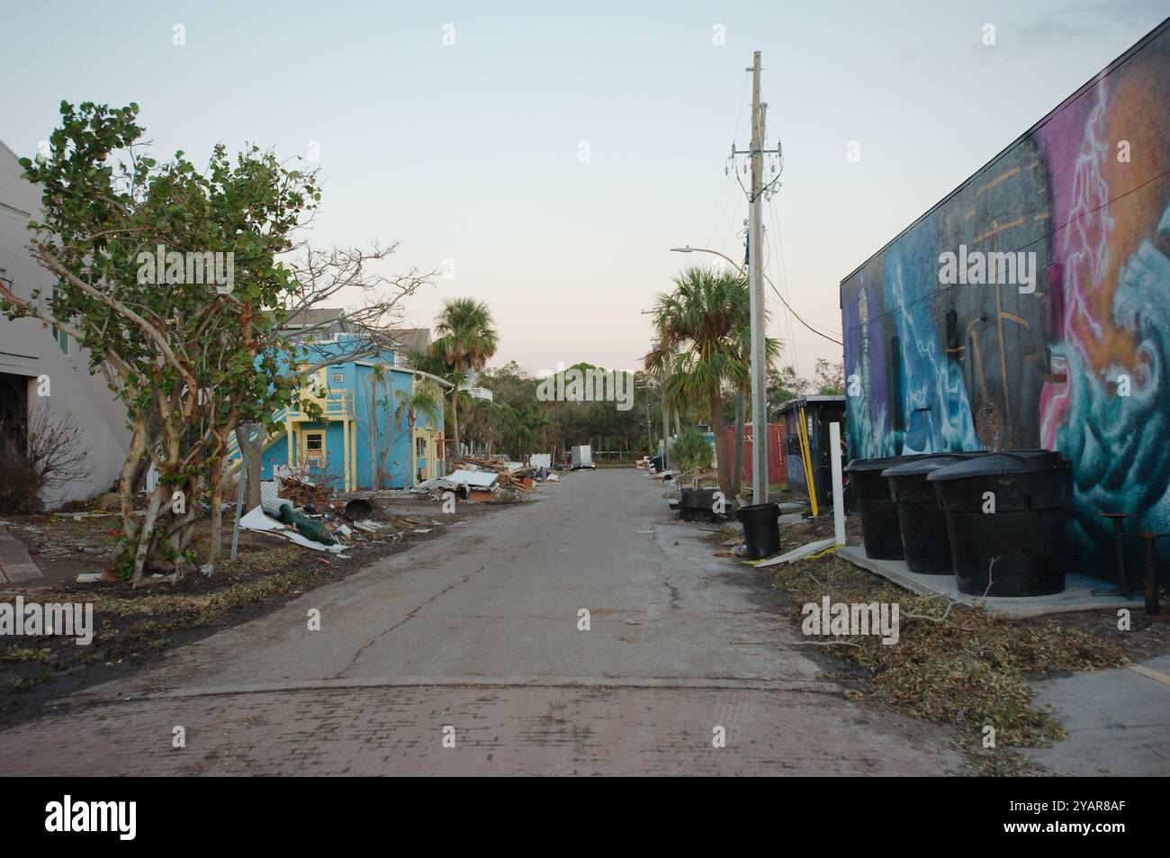 Storm damaged Wide view Editorial Use Only October 12, 2024. Gulfport ...