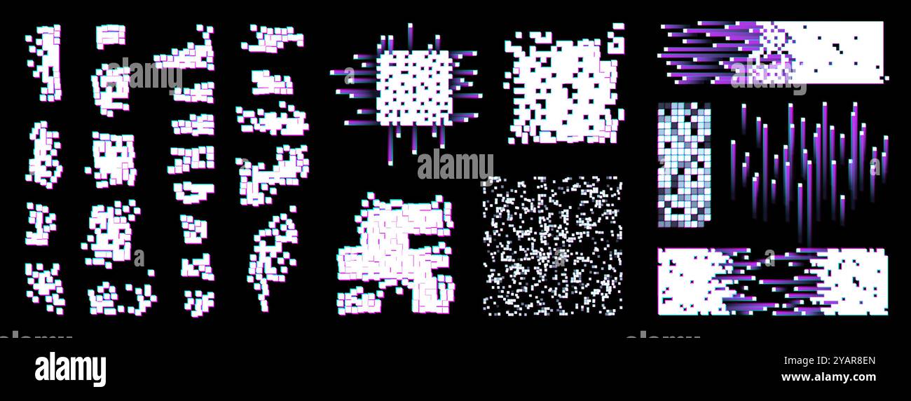 Glitch texture bit noise Stock Vector Images - Alamy