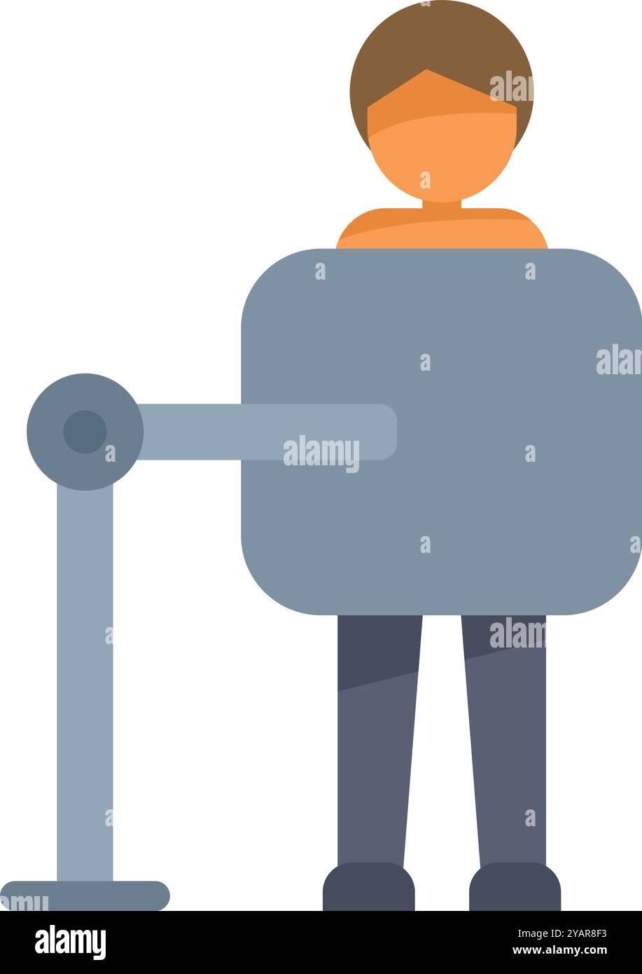 Man standing inside of a modern solarium vertical cabin, getting tanned ...