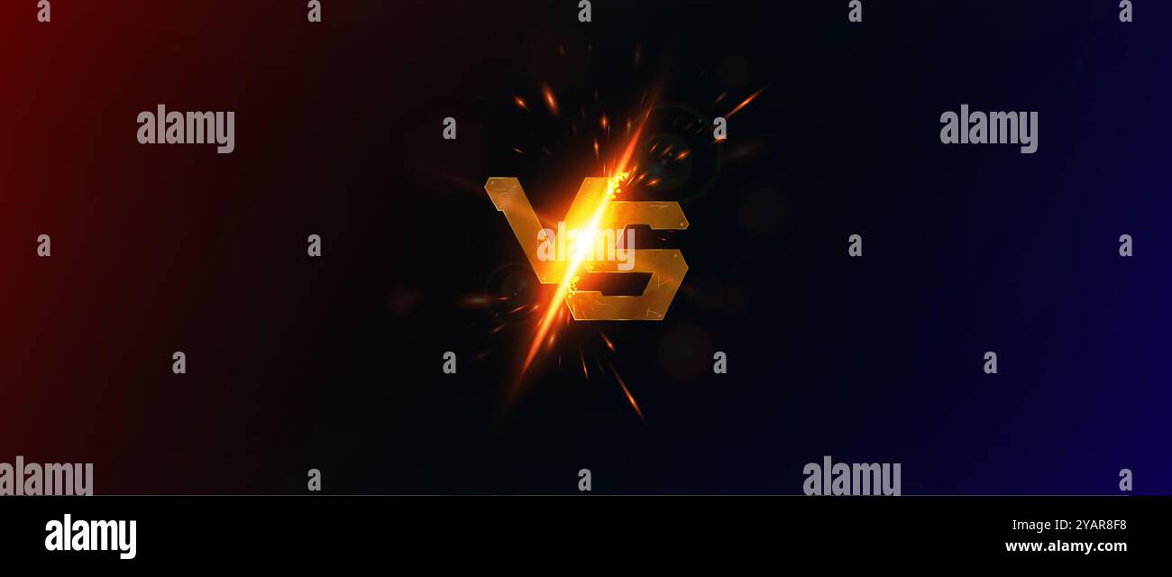 Versus battle background. Metal rusty letters VS with sparks Stock ...