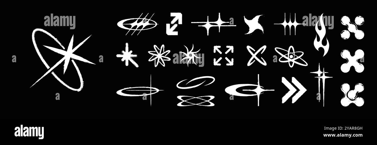 Brutal Gothic elements from y2k in speedcore style Stock Vector Image ...