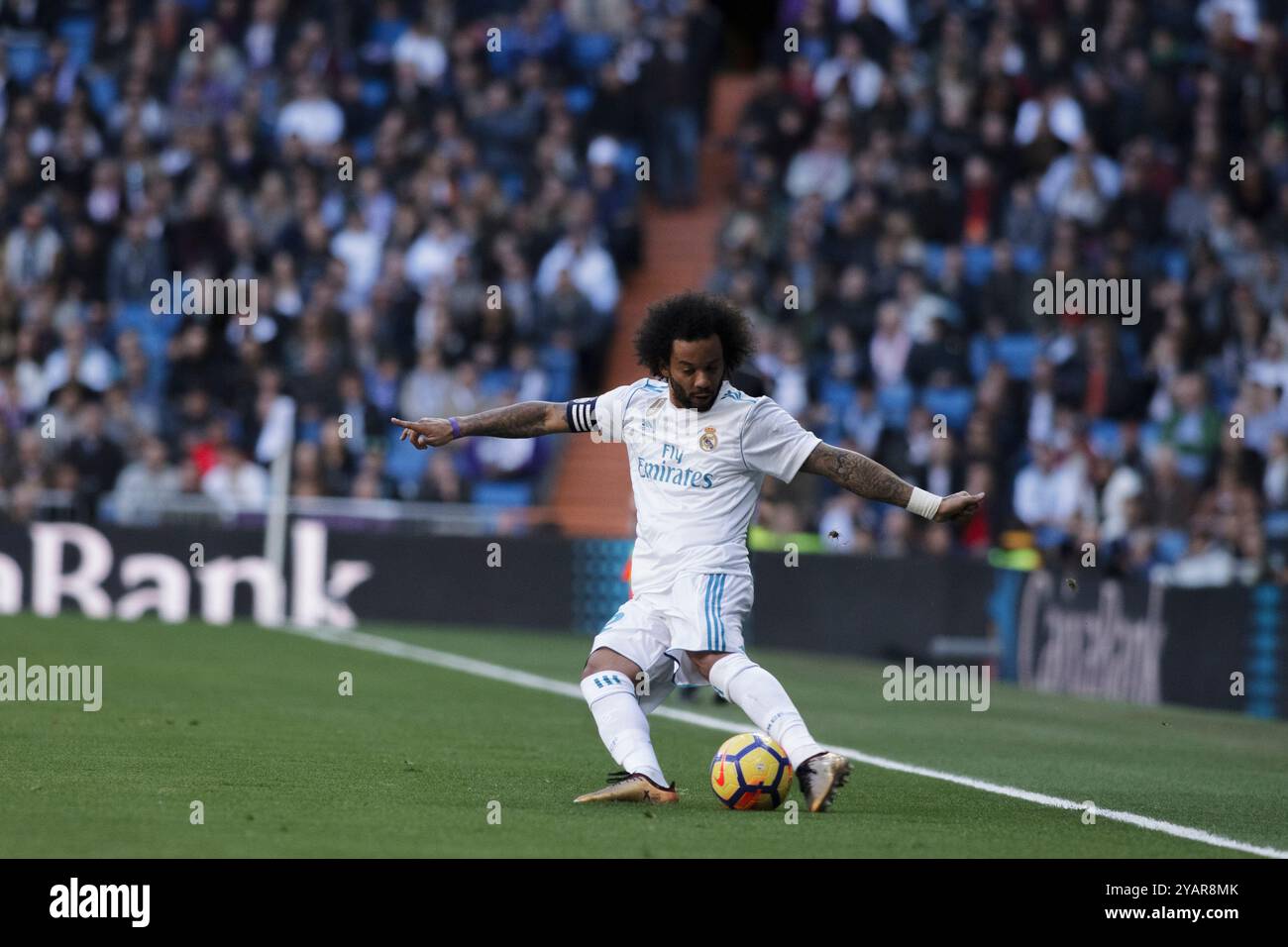 MADRID, SPAIN - JANUARY 21: Marcelo of Real Madrid in action during the ...