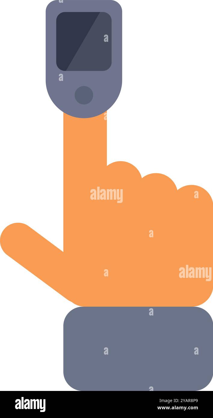 Hand holding a fingertip pulse oximeter measuring blood oxygen ...
