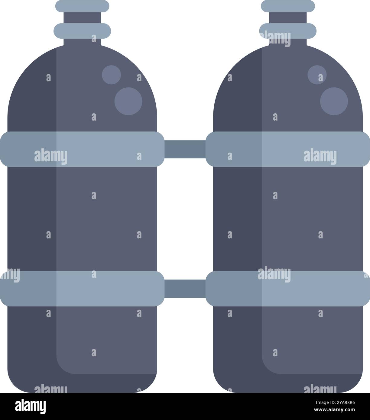 Two oxygen tanks connected, showcasing the essential equipment for ...