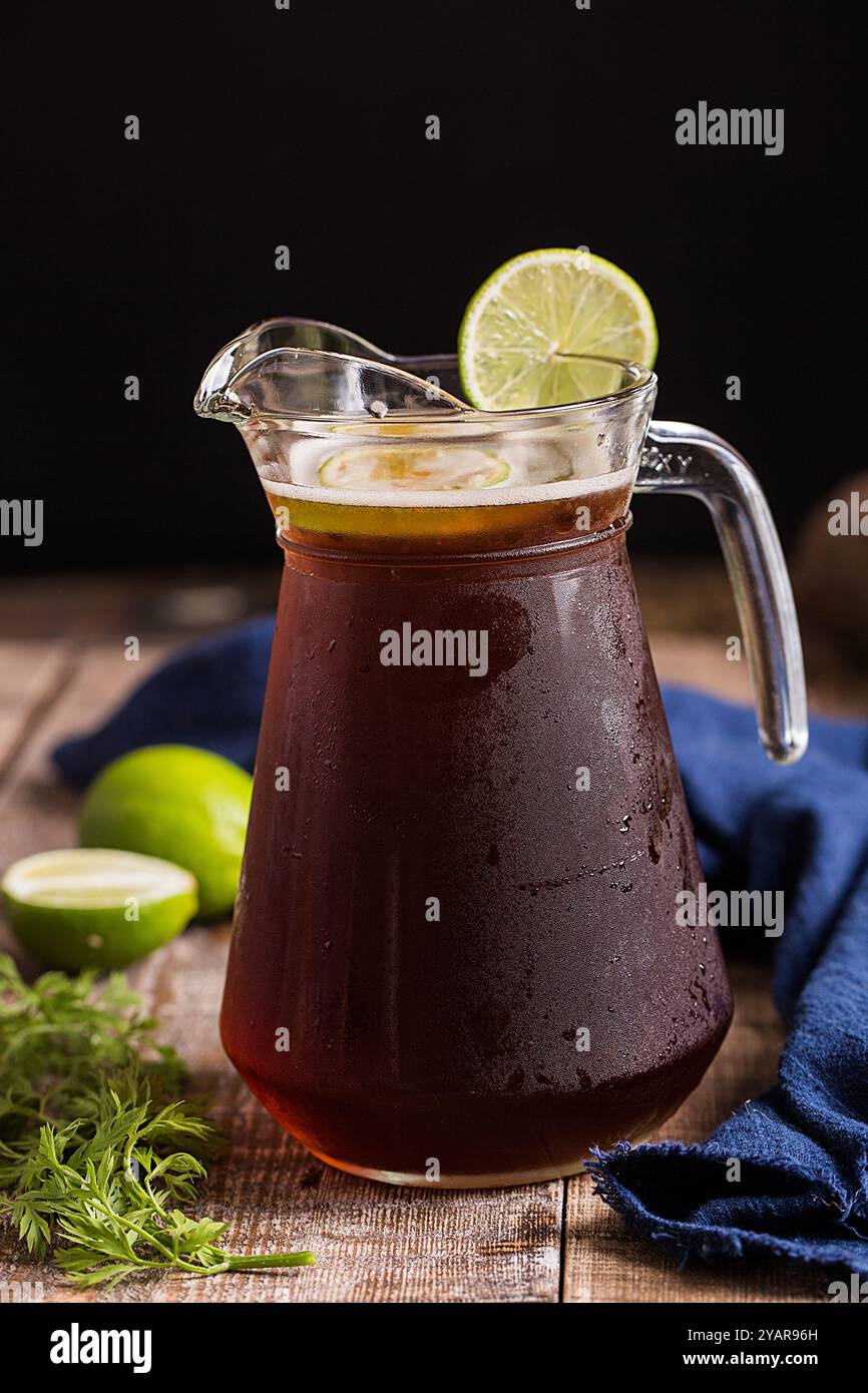 A large bottle of sour plum juice，Suanmeitang，sour prune drink, jar ...